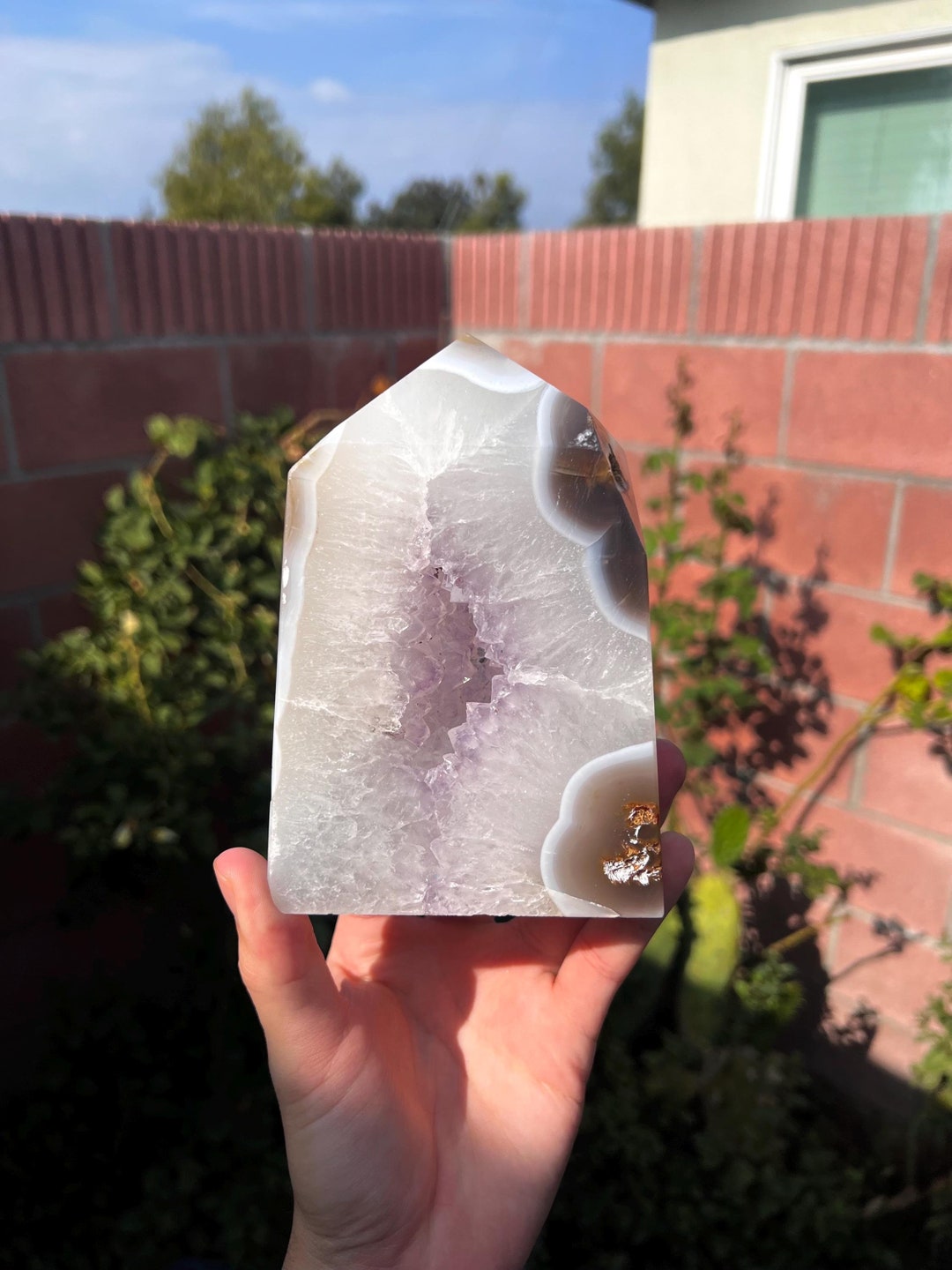Orca Agate Tower W/ Amethyst Cluster (2.3lbs) - Etsy