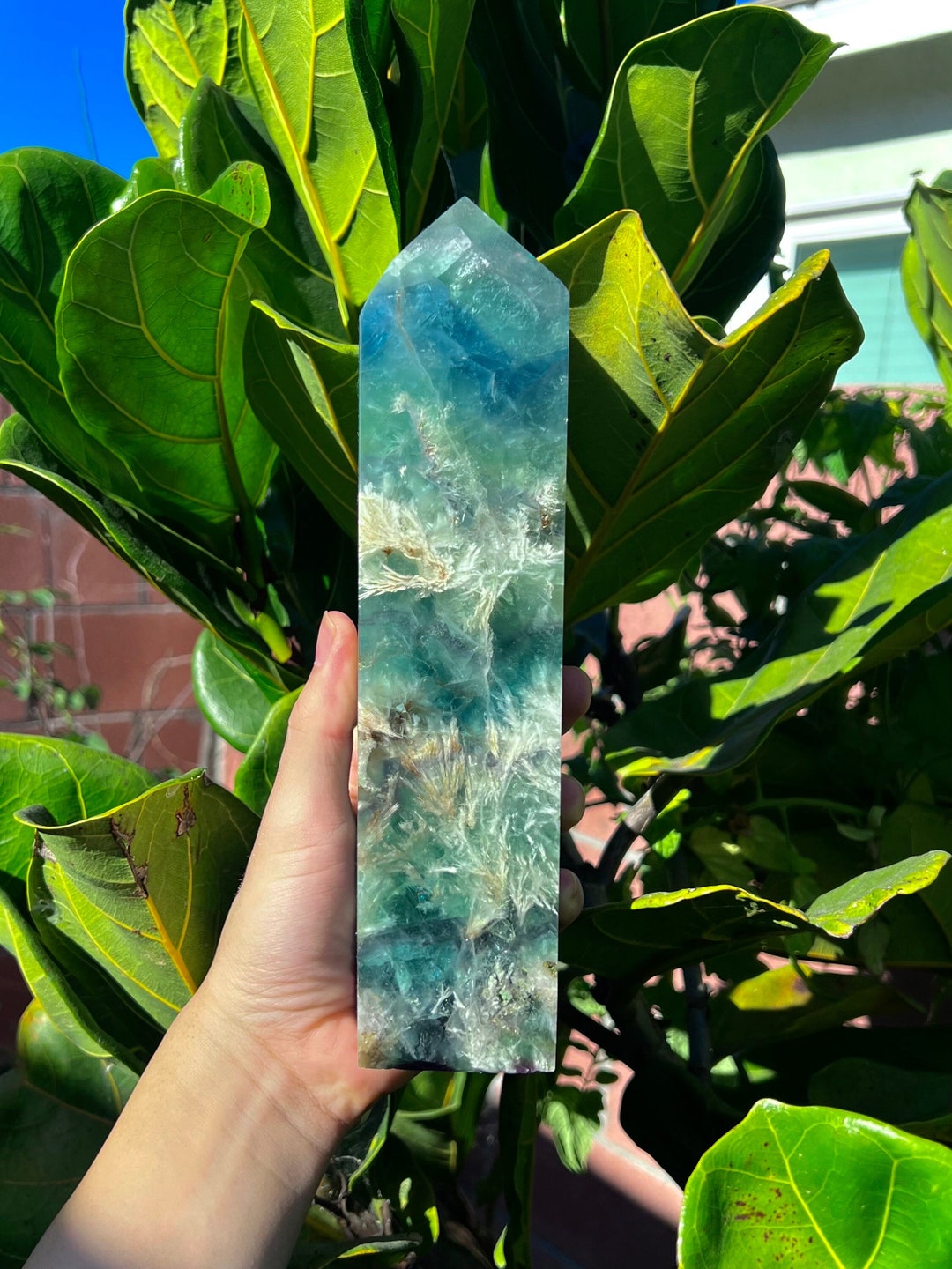 HQ Snowflake Blue Fluorite Tower 4.7 Lbs - Etsy