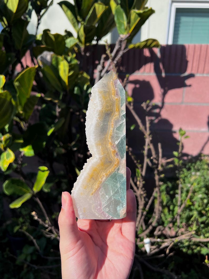 Minty Fluorite W/ Quartz Tower - High Grade (~3lbs) - Etsy