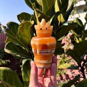 Howl's Moving Castle Calcifer Candle Crystal Carving - Orange Calcite ...