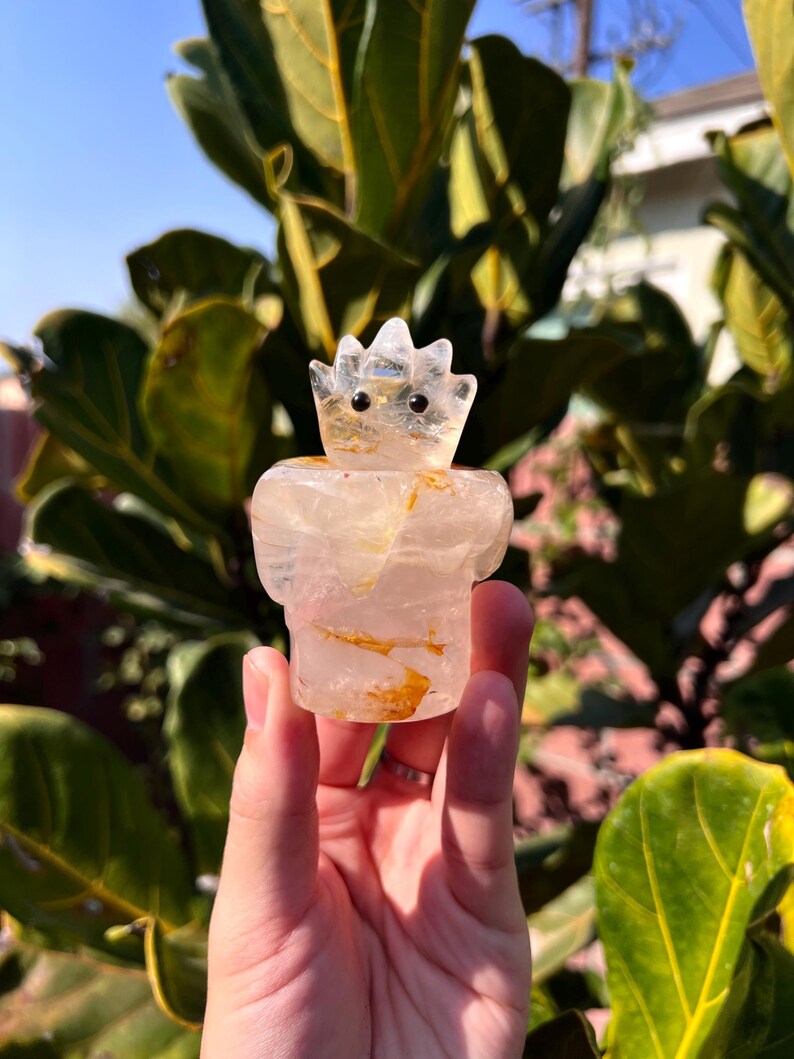 Howl's Moving Castle Baby Calcifer Candle Crystal Carving - Golden ...