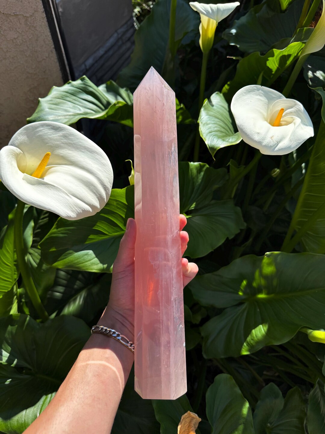 Rose Quartz Tower W/ Rainbow Chatoyancy - Gemmy - Star Asterisms - High ...