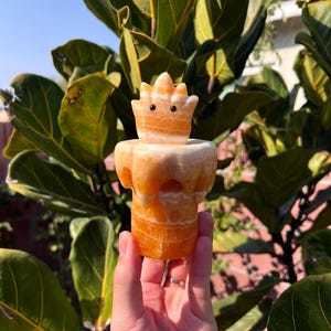 Howl's Moving Castle Calcifer Candle Crystal Carving - Orange Calcite ...