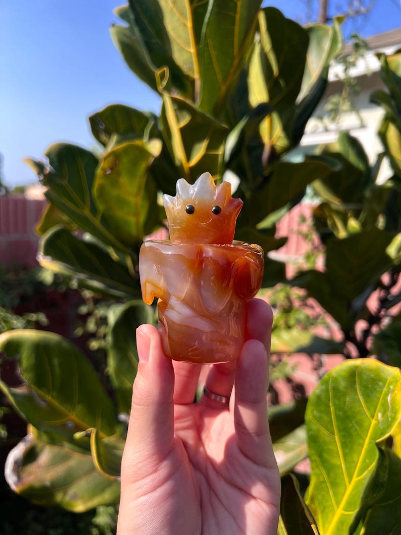 Howl's Moving Castle Baby Calcifer Candle Crystal Carving - Agate (0 ...