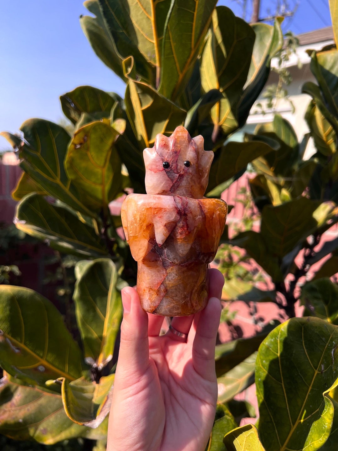 Howl's Moving Castle Calcifer Candle Crystal Carving - Golden Healer ...