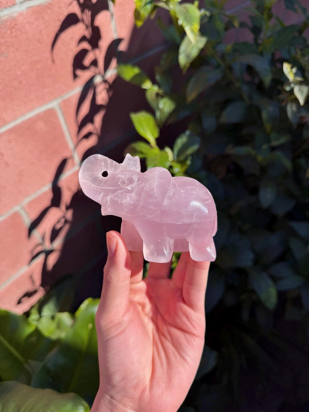 Rose Quartz Elephant - Gemmy (0.6lbs) - Etsy