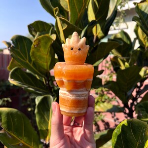 Howl's Moving Castle Calcifer Candle Crystal Carving - Orange Calcite ...