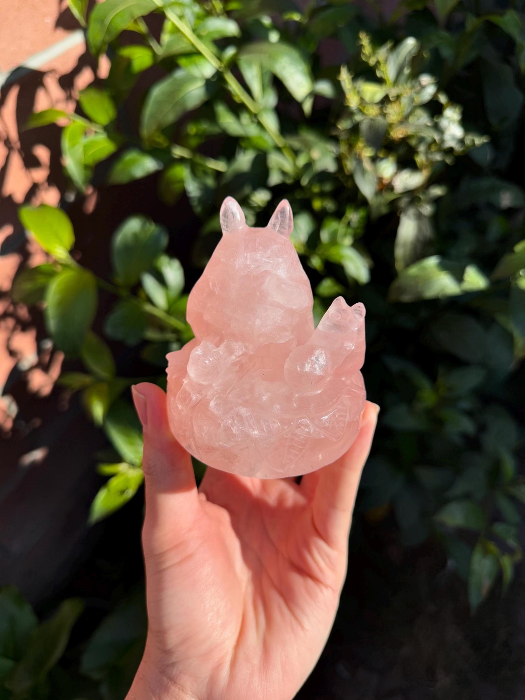 My Neighbor Totoro Crystal Figure W/ Chu & Chibi Totoro - Rose Quartz ...