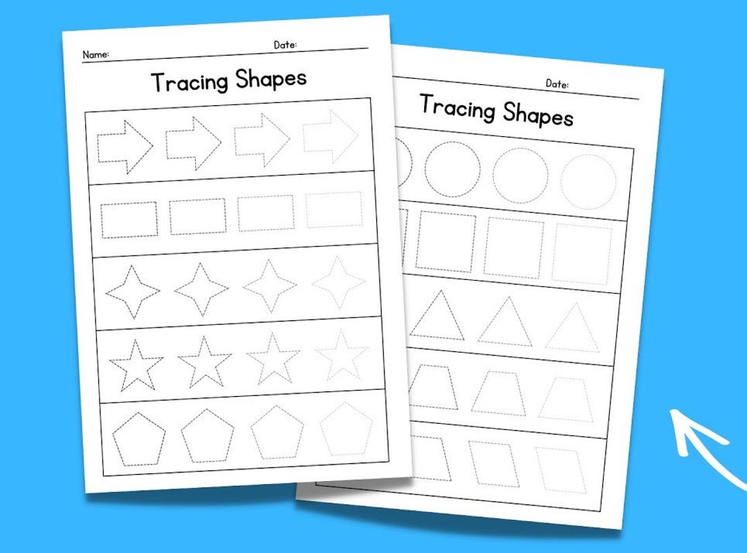 Preschool Shapes and Lines - Trace the Shapes and Lines- Printable ...