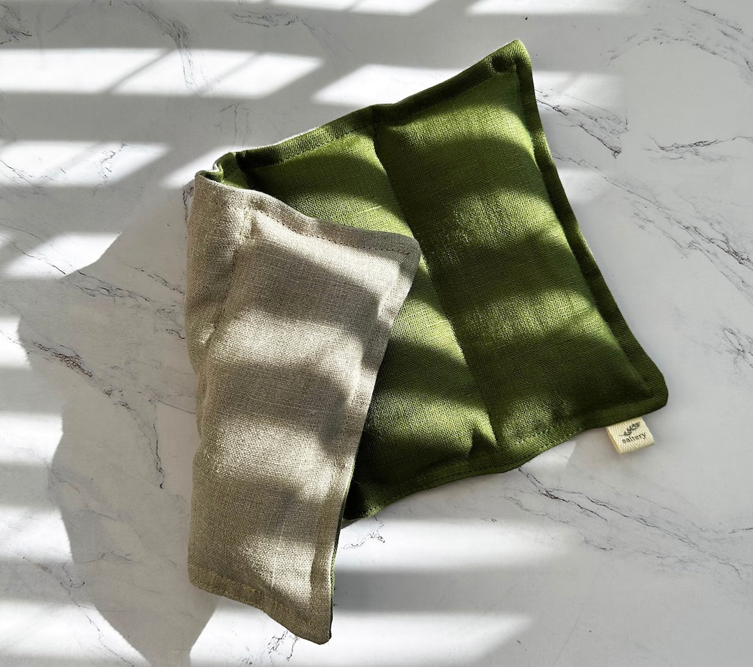 Linen Microwavable Heating Pad | Organic Lavender & Flaxseed or Rice ...