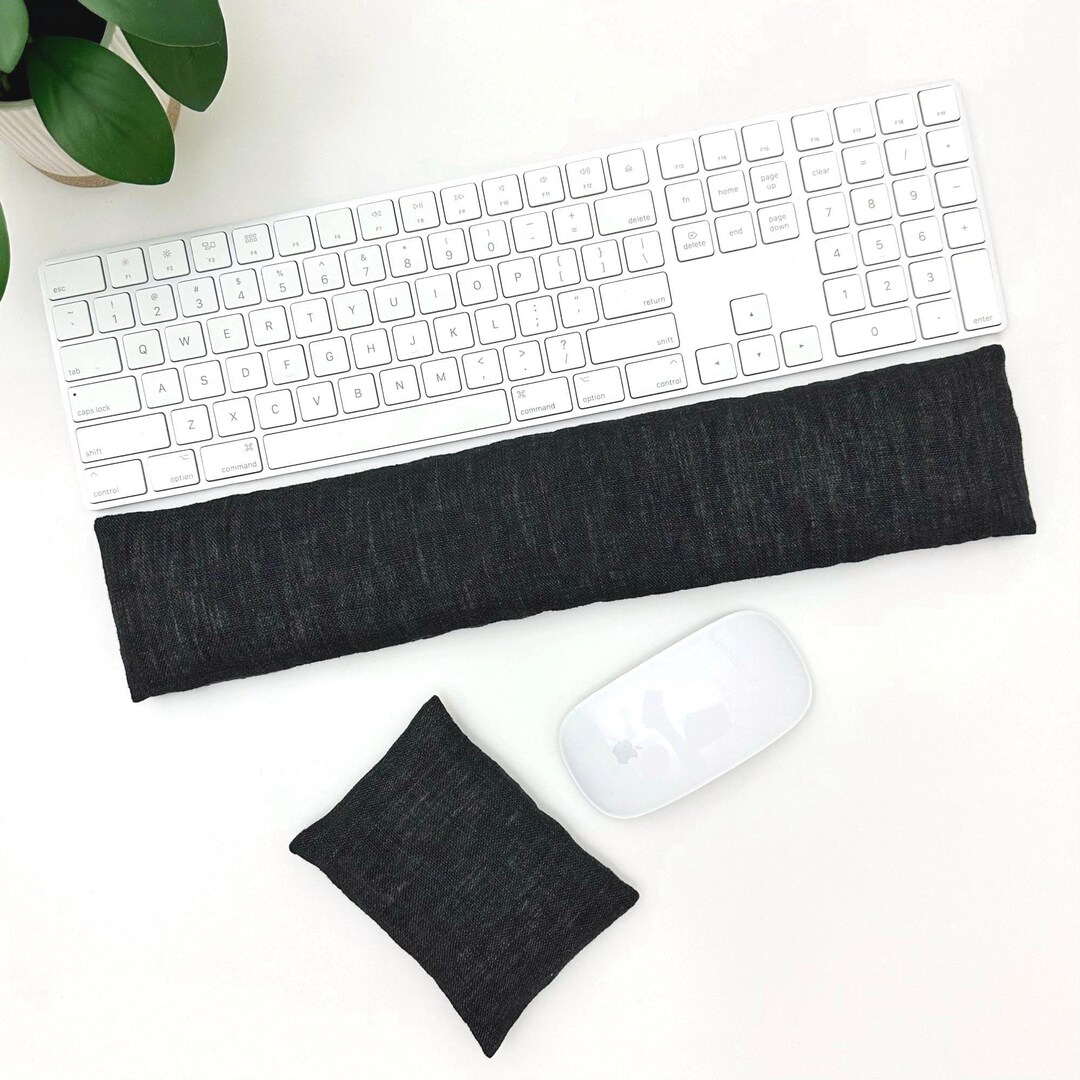 Rustic Linen Keyboard Wrist Rest: Rice & Lavender Filling, Washable ...