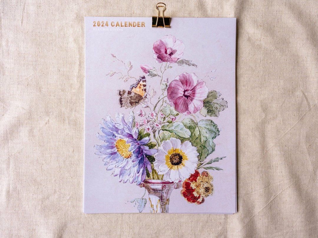 2025 Floral Wall Calendar, Watercolor Calendar, Nature, Botanical ...