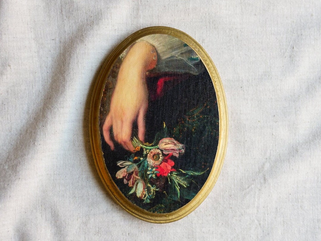 Miniature Oil Painting, Small Floral Painting, Maximalist Decor, Tiny ...