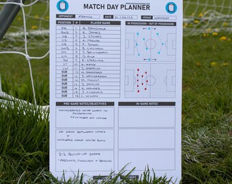 Football Training Planner Football Coaching Notepad the Coaches Zone - Etsy