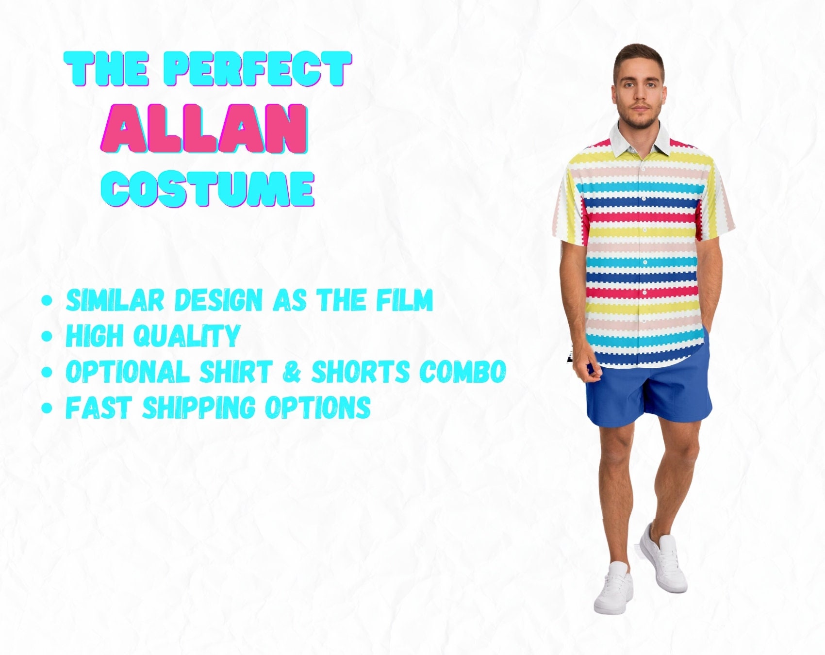 Allan Costume for Men 2023, Funny Costume, Michael Cera Movie Costume ...