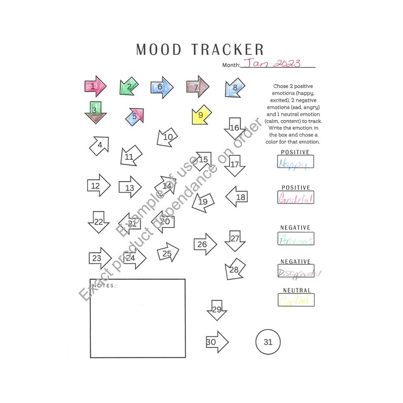 Monthly Mood Tracker, Complete Set of Mood Trackers, INSTANT DOWNLOAD ...