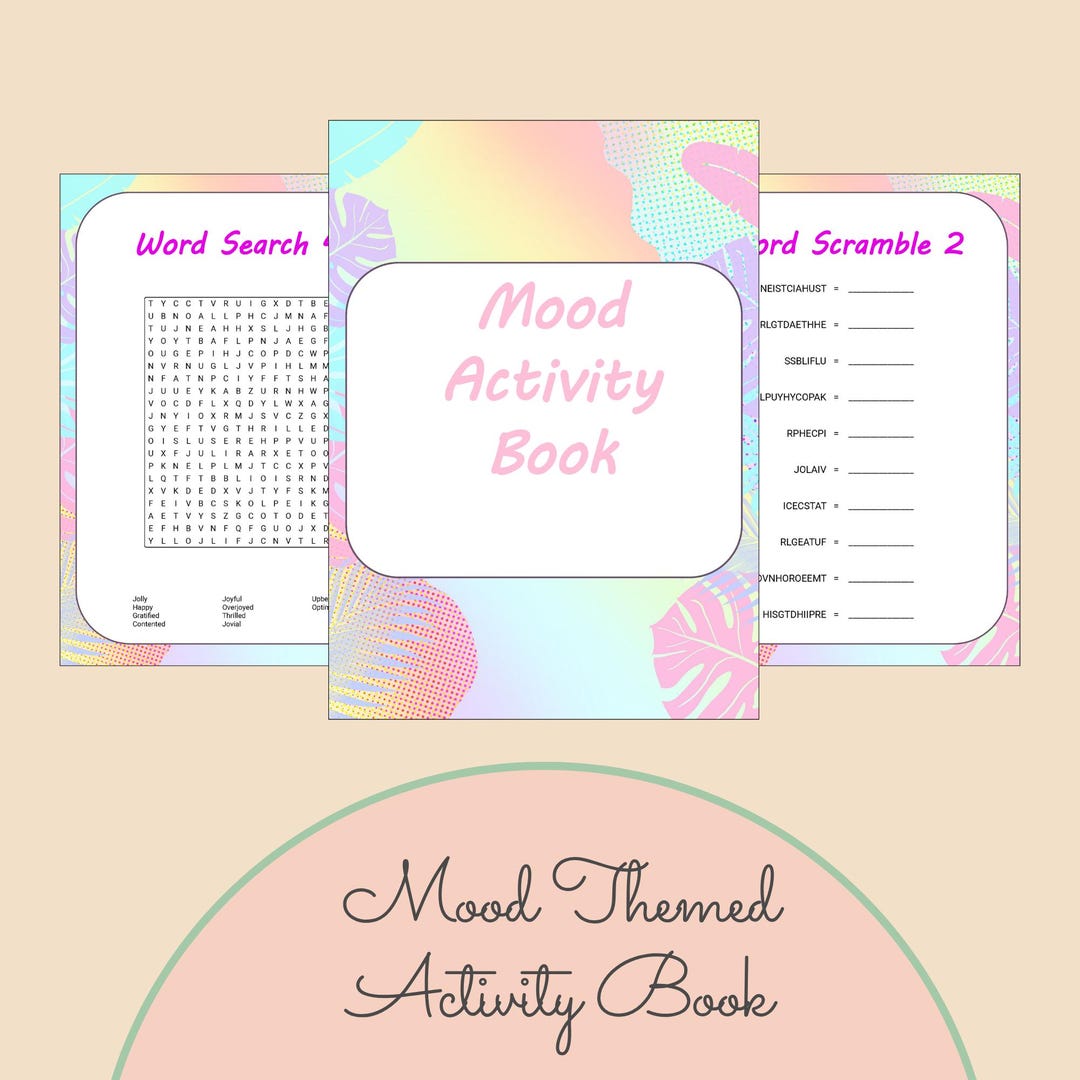 Mood Activity Book | Printable Puzzles for Adults & Kids (PDF Pattern ...