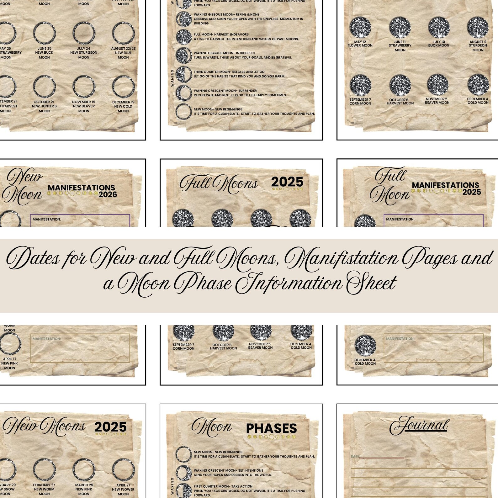 2025-2026 Witch Planner With Ritual Pages, Moon Phases, Daily, Weekly ...