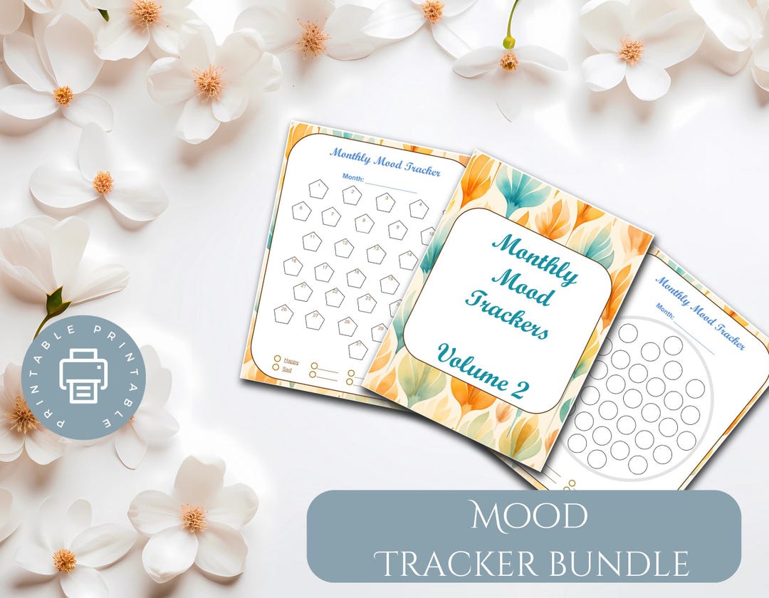 Monthly Mood Tracker Bundle: 12 Months of Unique Pages - Etsy
