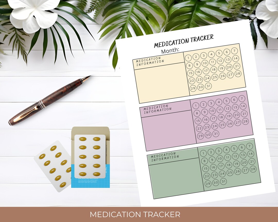 Monthly Medication Tracker, Printable Medication Tracker, Medical ...