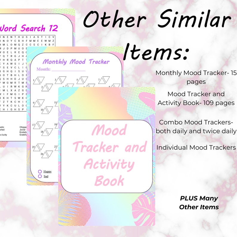 Daily Monthly Mood Tracker Bundle: 12 Months of Unique Pages - Etsy