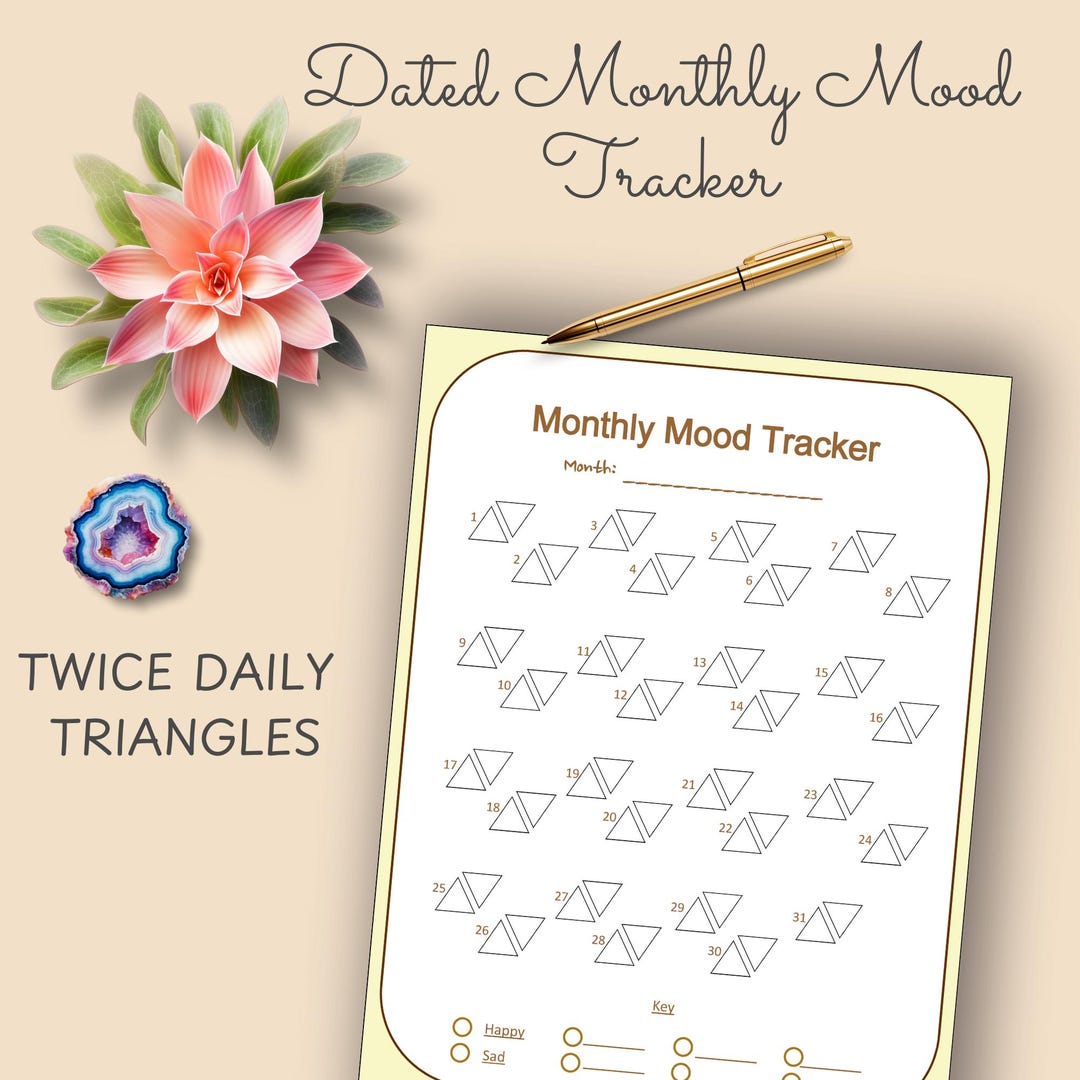 Triangle Mood Tracker Printable | Twice Daily Mental Health (PDF) - Etsy