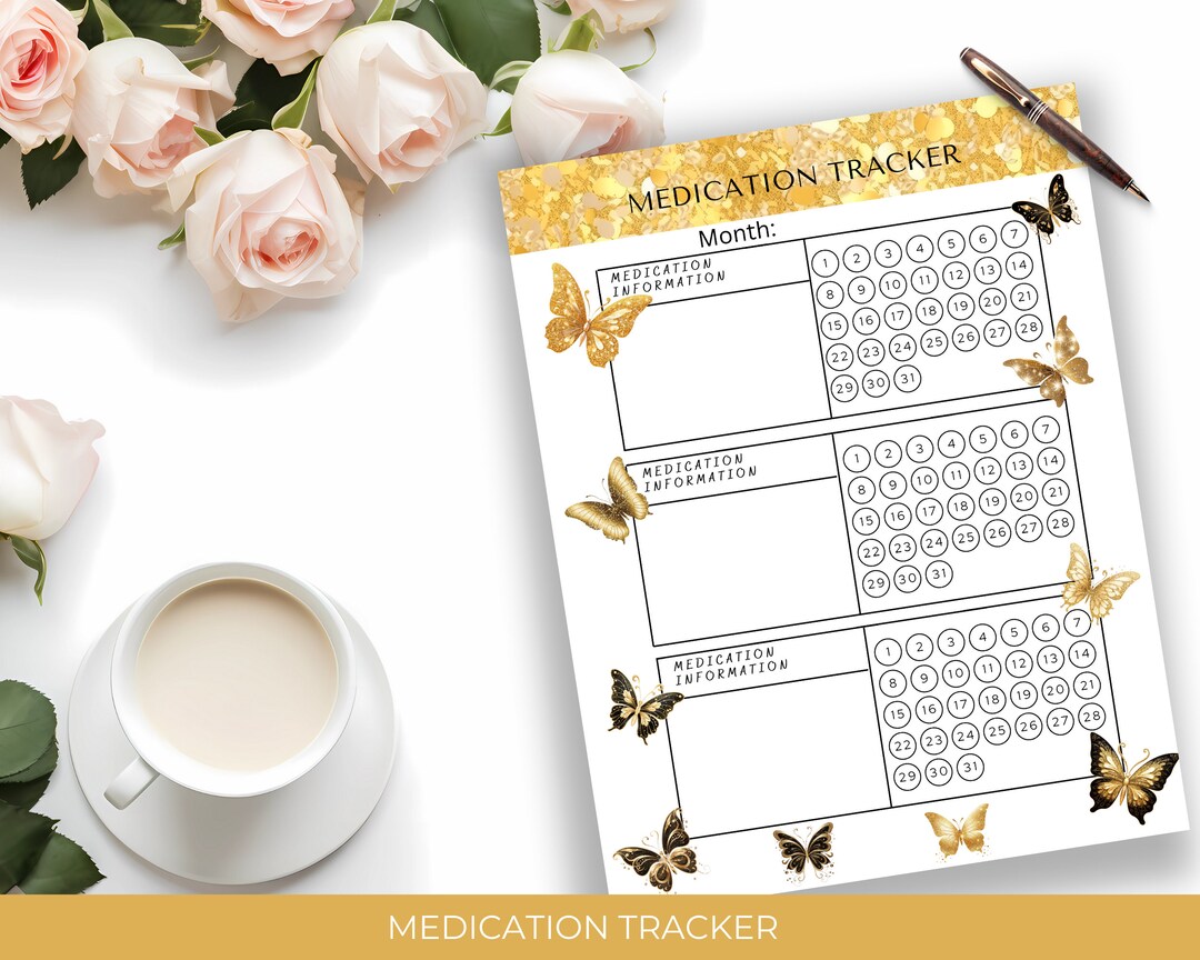 Monthly Medication Tracker, Printable Medication Tracker, Medical ...