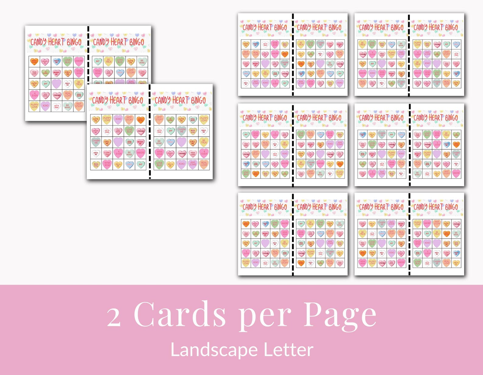 Candy Conversation Heart Bingo | Printable Valentine’s Day Bingo Game ...