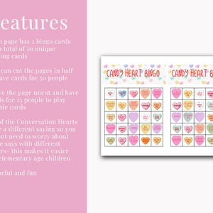 Candy Conversation Heart Bingo | Printable Valentine’s Day Bingo Game ...