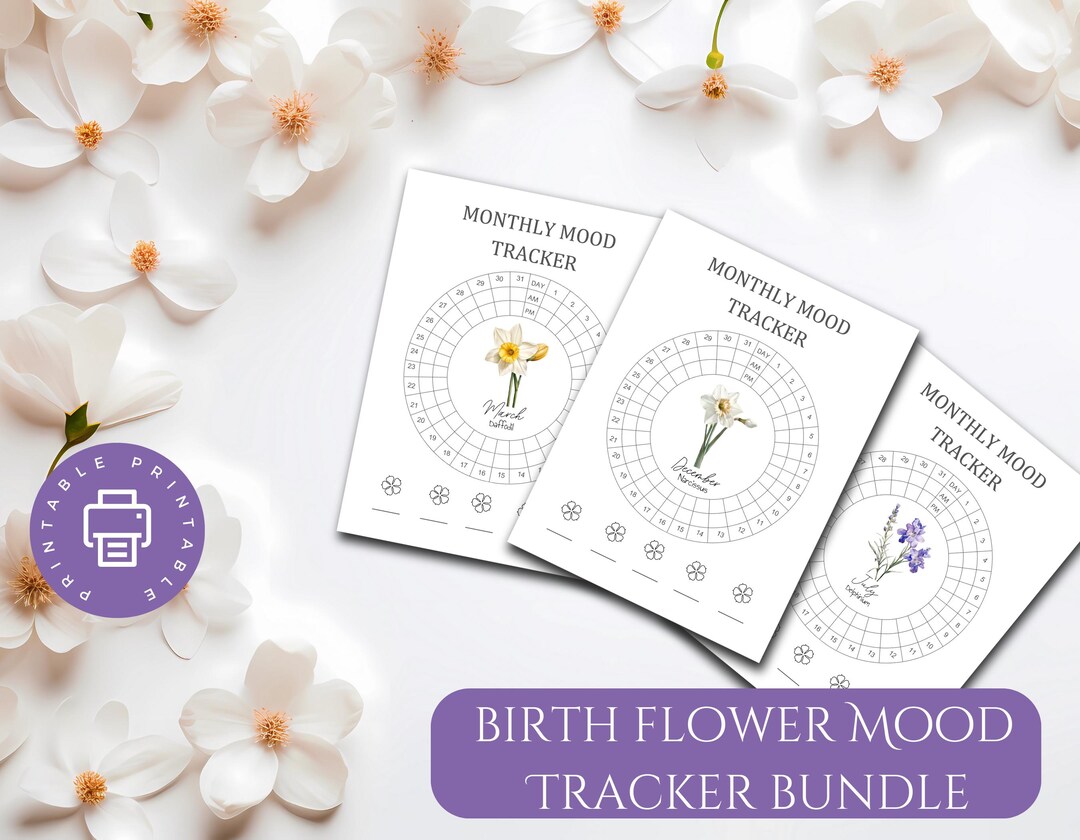 Birth Flower Mood Tracker – Printable Emotional Wellness Journal ...