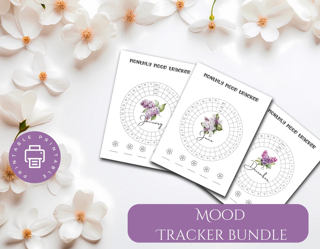 Twice-a-day Monthly Mood Tracker Bundle: 12 Months of Unique Pages - Etsy