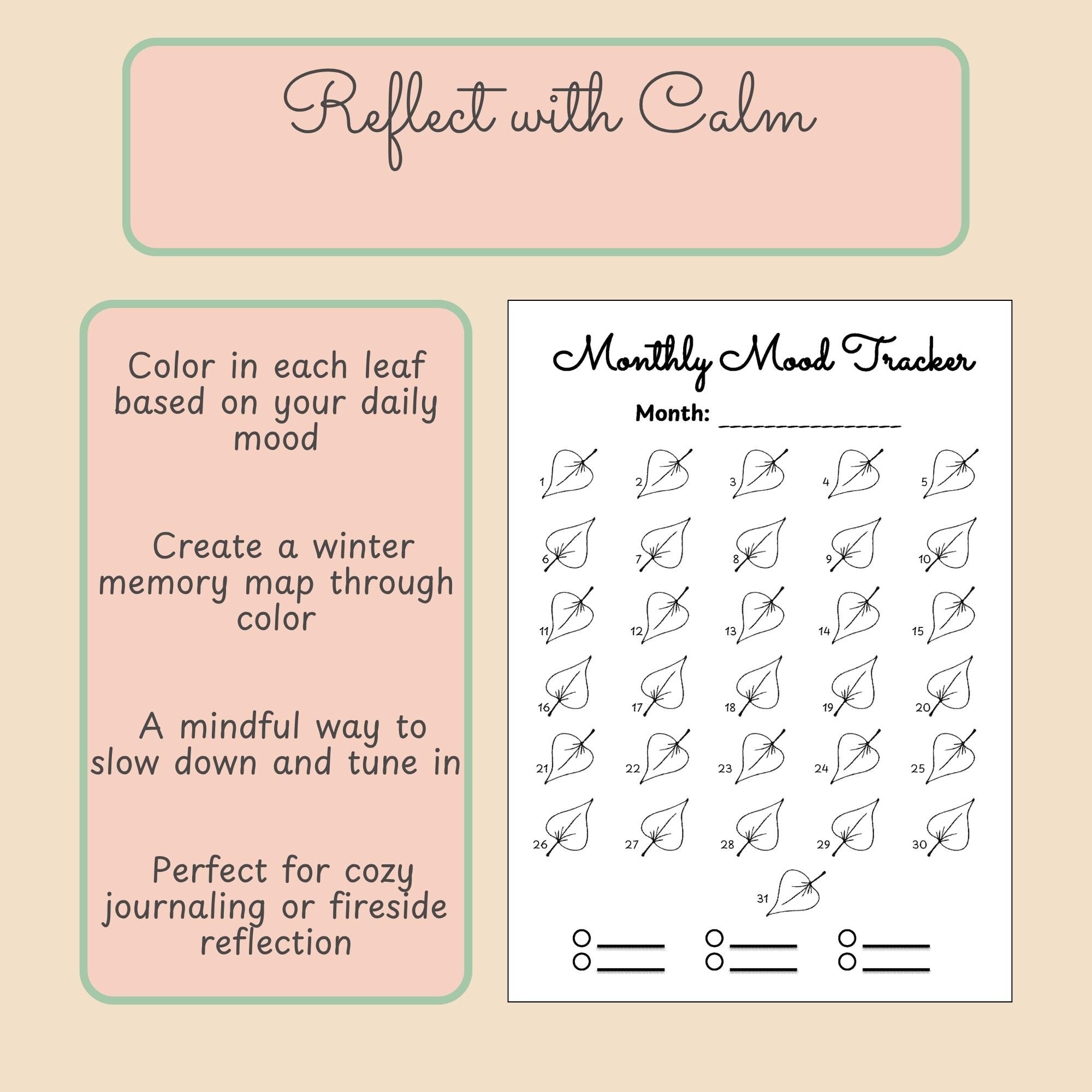 Winter Mood Tracker Printable | Leaf Chart, Journal Page (digital ...