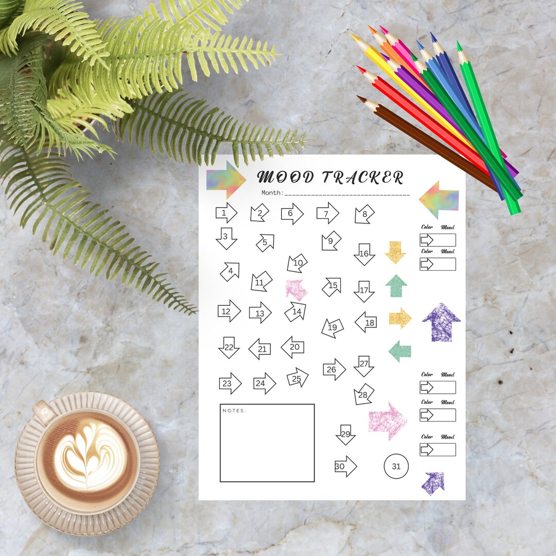 Arrow Monthly Mood Tracker (instant Download) - Etsy