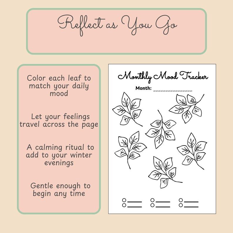 Winter Mood Tracker Printable • Spiral Leaf Path (digital Download) - Etsy