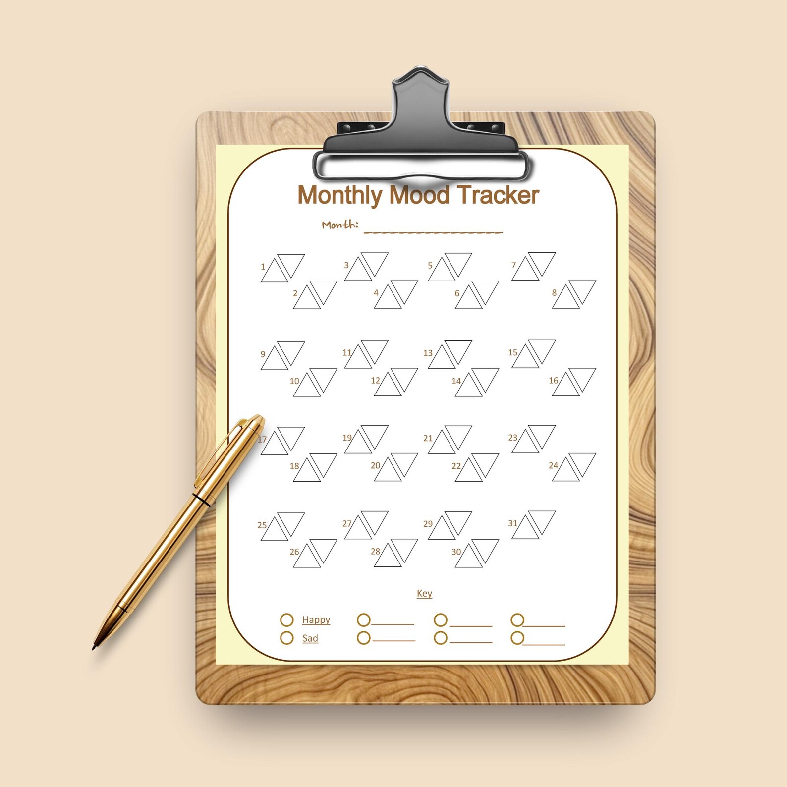 Triangle Mood Tracker Printable | Twice Daily Mental Health (PDF) - Etsy