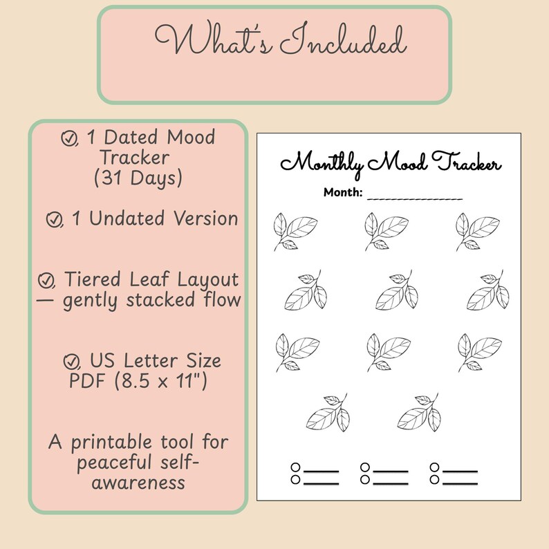 Winter Mood Tracker Printable - Layered Leaves Layout | Dated + Undated ...