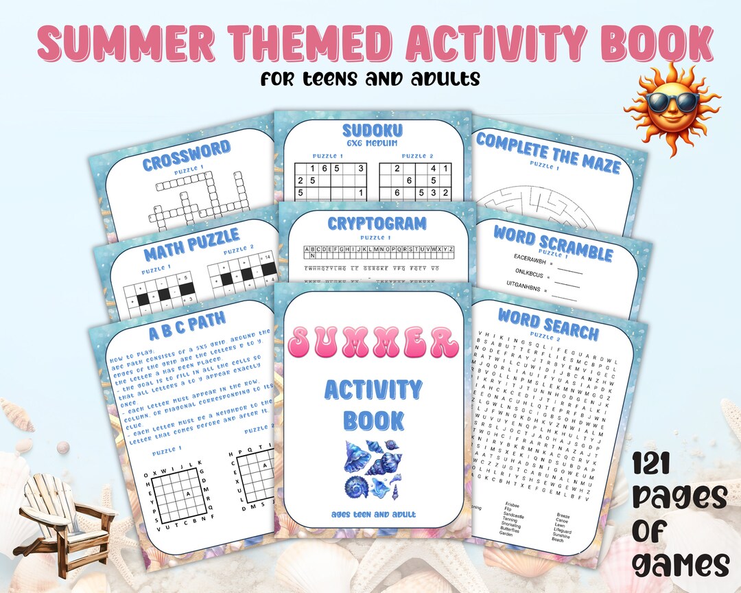 Activity Book for Teens and Adults, Puzzles and Activities, Fun and ...