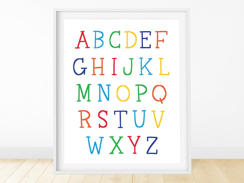 Alphabet Numbers Nursery Prints Alphabet and Numbers - Etsy