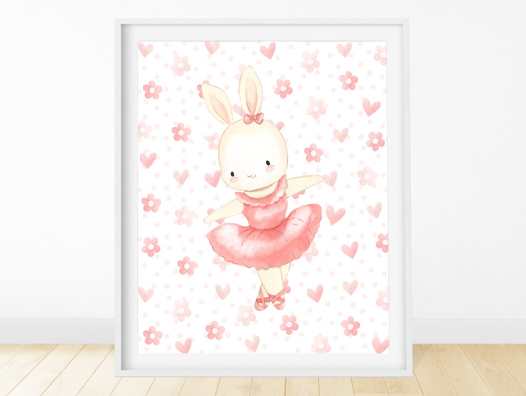 Ballerina Bunny Digital Wall Art File, Ballet Rabbit Digital File That ...