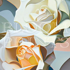 Rose Symphony : Abstract Floral Art DIGITAL Print - Etsy