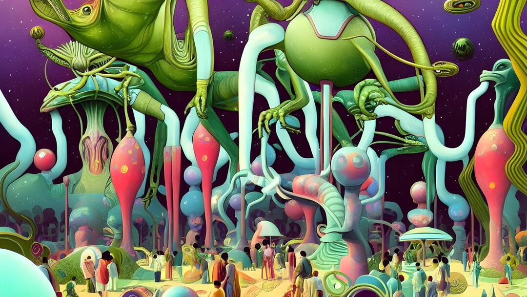 Printable Digital Art : Sunday Morning, Alien World - Etsy