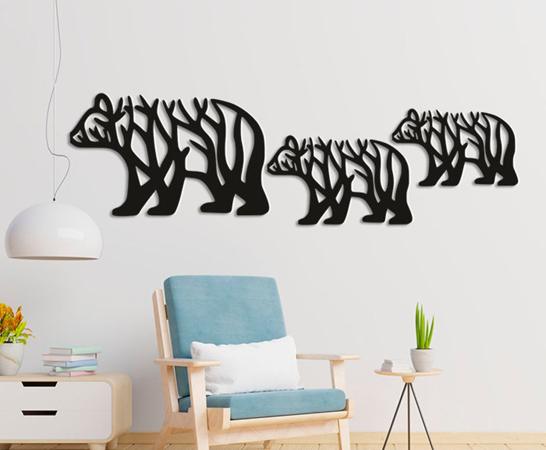 Digital Laser Cut Cnc Cute Bear Wall Art Decor SVG Dxf CDR Eps Pdf ...