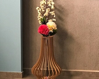 Wooden Flowers Vase Svg Laser Cut File Glowforge Vase Decor Svg Cricut ...