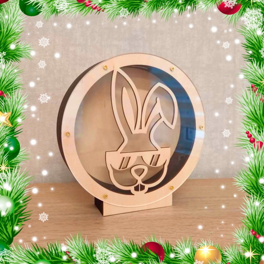 Digital Laser Cut Cnc Cute Bunny Piggy Bank Decor SVG Dxf Eps Pdf Files ...