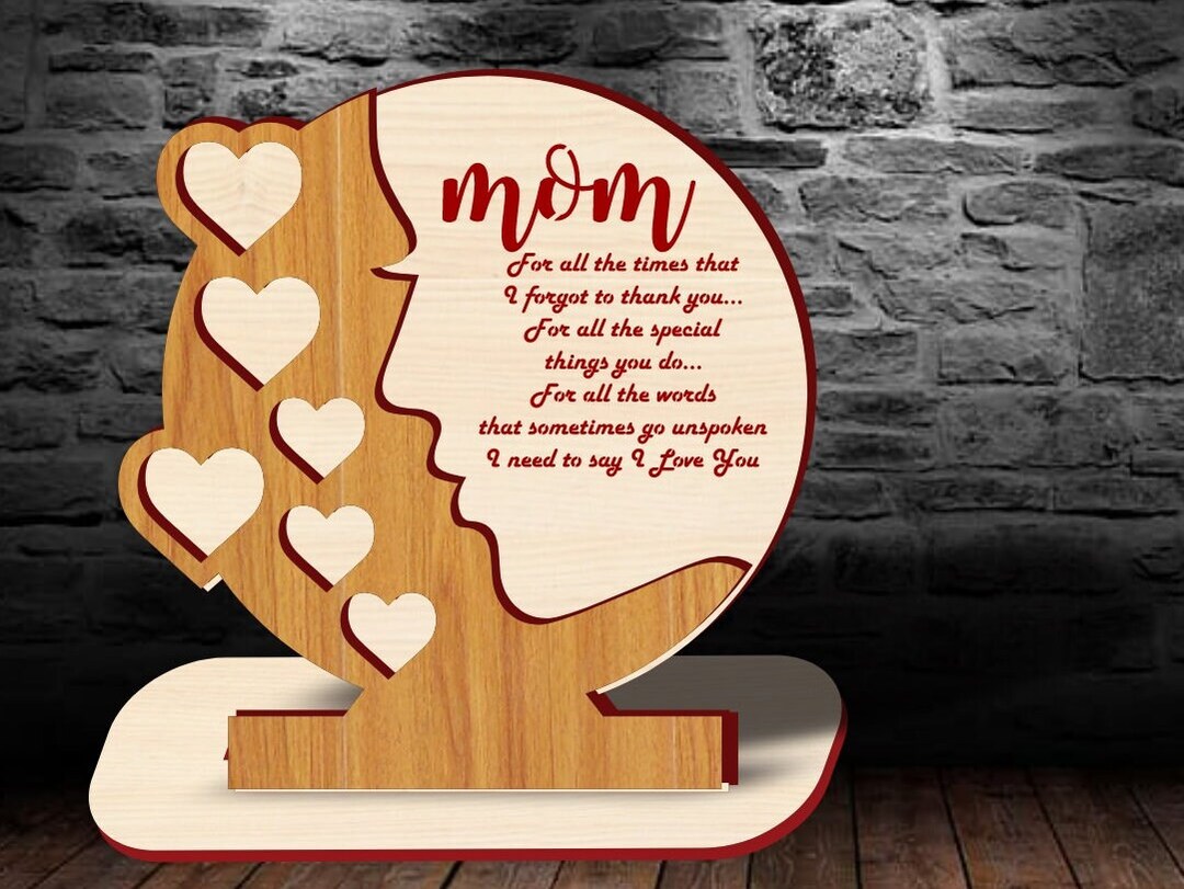 Digital Laser Cut Cnc Happy Mother Day Frame Decor SVG Dxf CDR Eps Pdf ...
