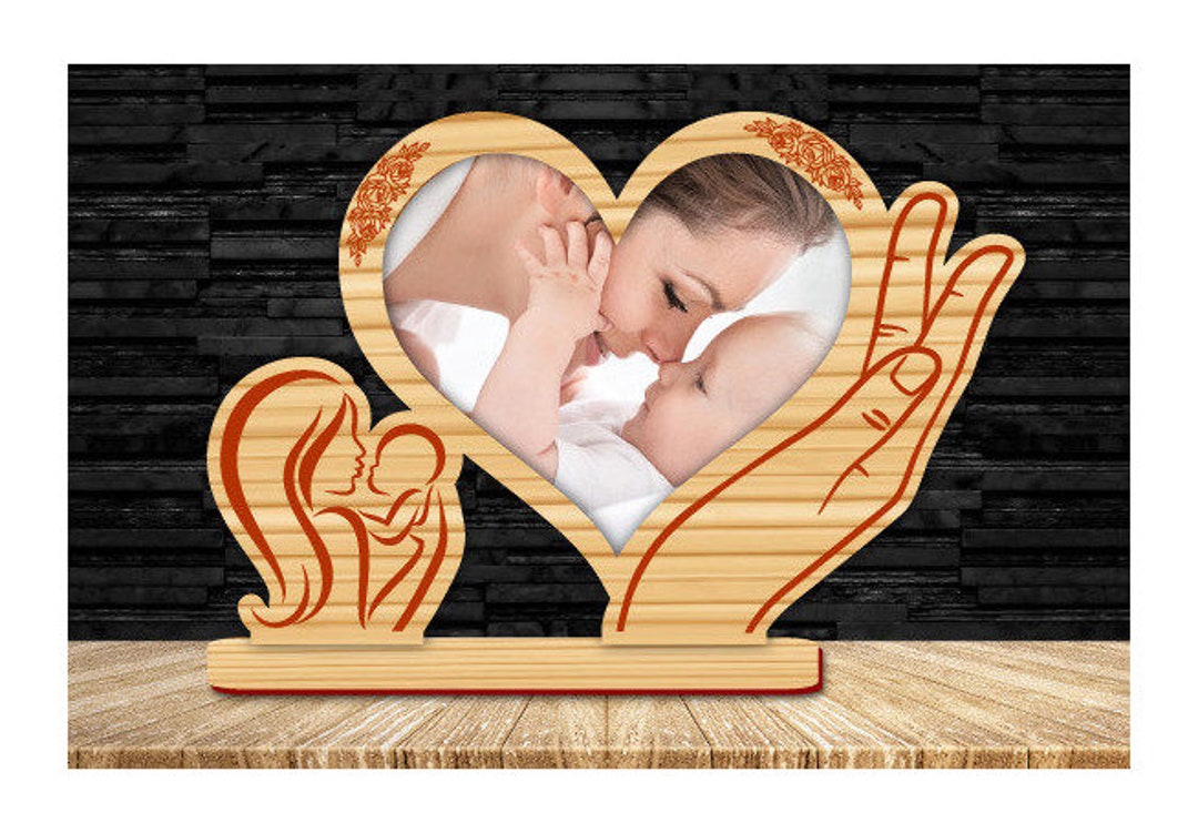 Digital Laser Cut Cnc Family Photo Frame Mother’s Day Decor SVG Dxf CDR ...