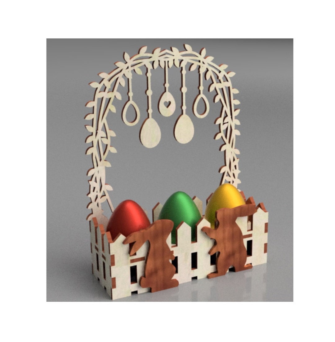 Digital Laser Cut Cnc Easter Bunny Box Template Decor SVG Dxf CDR Eps ...