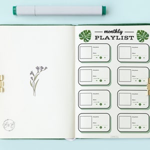 4 Pc Bundle Monthly Music Playlist Journal Planner Layout Printable ...
