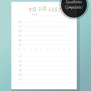 Cute Pastel to Do List Template Printable Digital Download - Instant ...