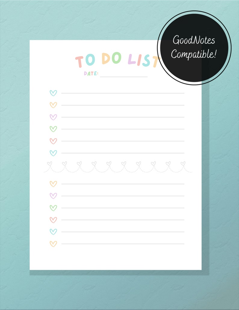Cute Pastel to Do List Template Printable Digital Download - Instant ...